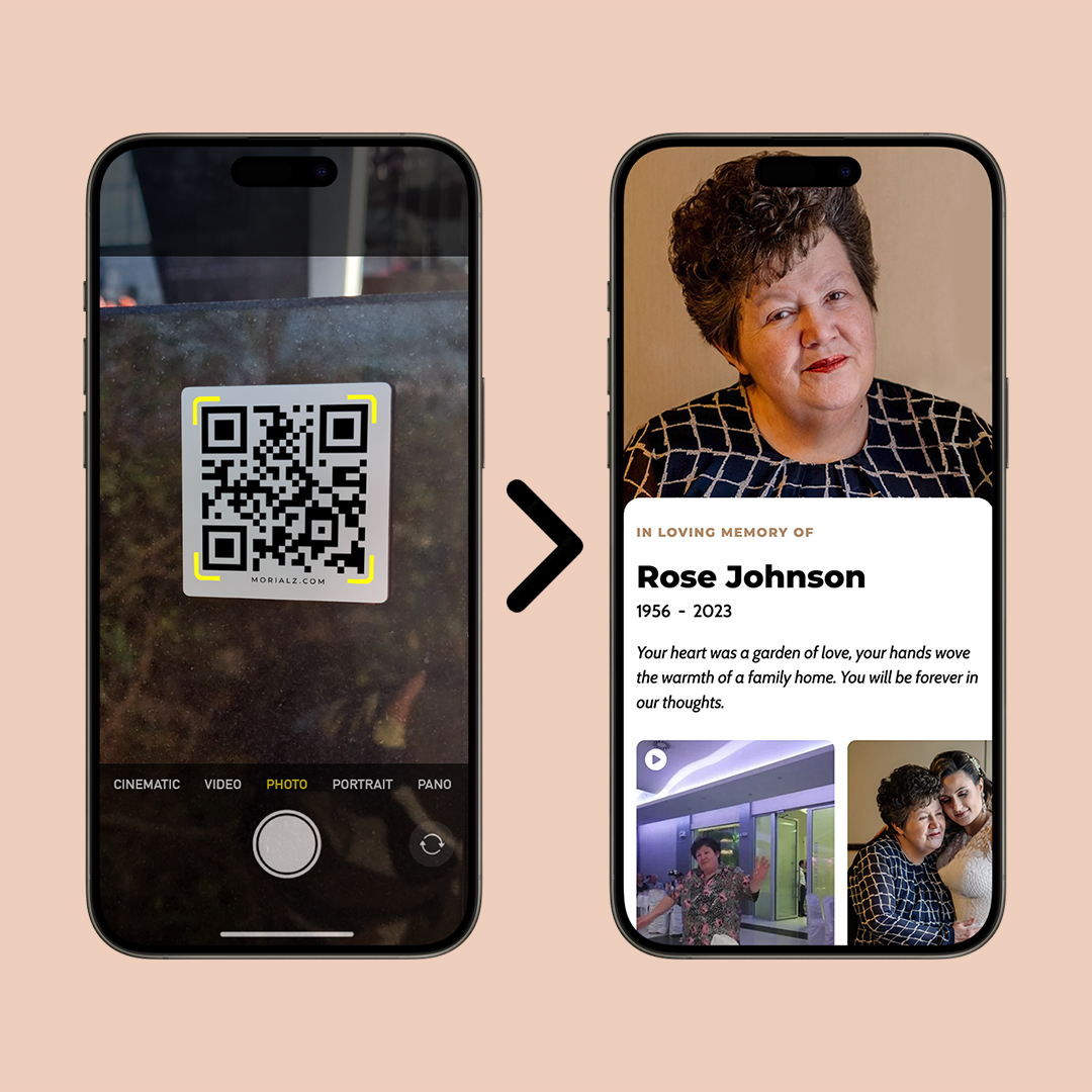 Learn more about our QR code tombstone - Morialz